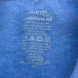 George | One Pieces | Five For 25 George Light Blue Soft Cotton Onesie ...